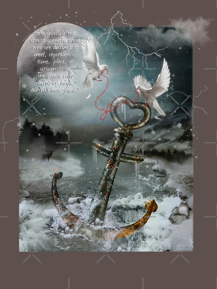 "Red String of Fate / Red Thread of Destiny / Soulmate (with quote)" T ...