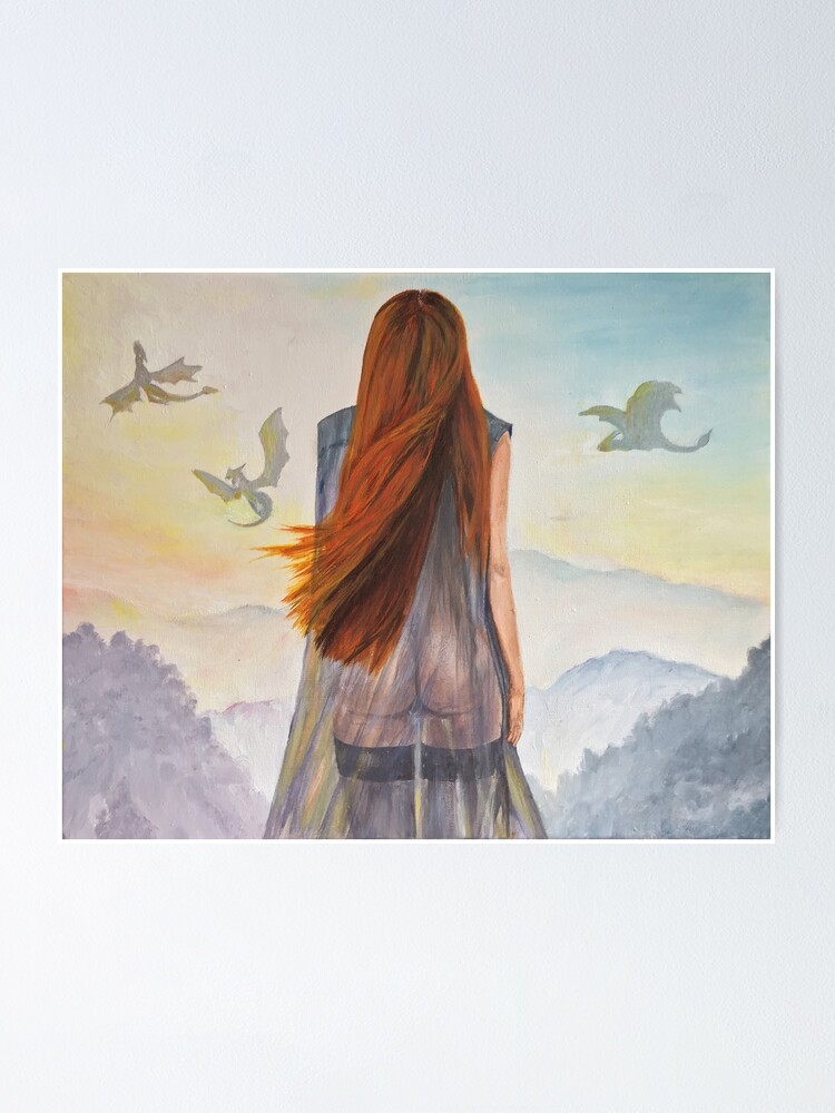 "Dragon Pike - Dragons Flying Above Mountains" Poster by EmilyDewsnap ...