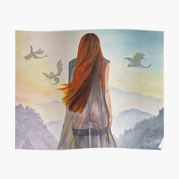 "Dragon Pike - Dragons Flying Above Mountains" Poster by EmilyDewsnap ...