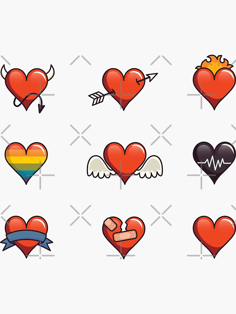 "Red Heart Emoji Sticker Pack " Sticker by EpicArtz | Redbubble