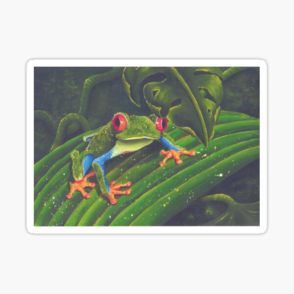 "Tree frog under canopy " Sticker for Sale by susanvarleyart | Redbubble