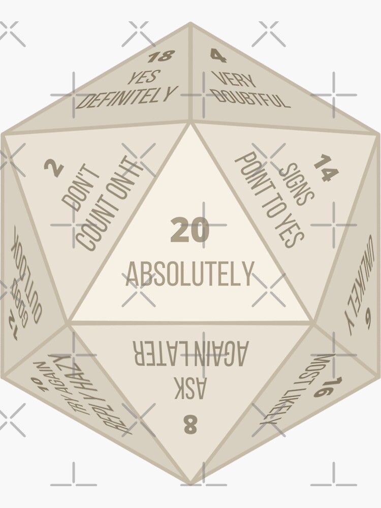 "Magic D20 Ball Natural 20" Sticker for Sale by ElegantTangent | Redbubble