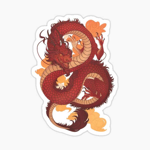"chinese dragon" Sticker for Sale by SAVAGEwav | Redbubble