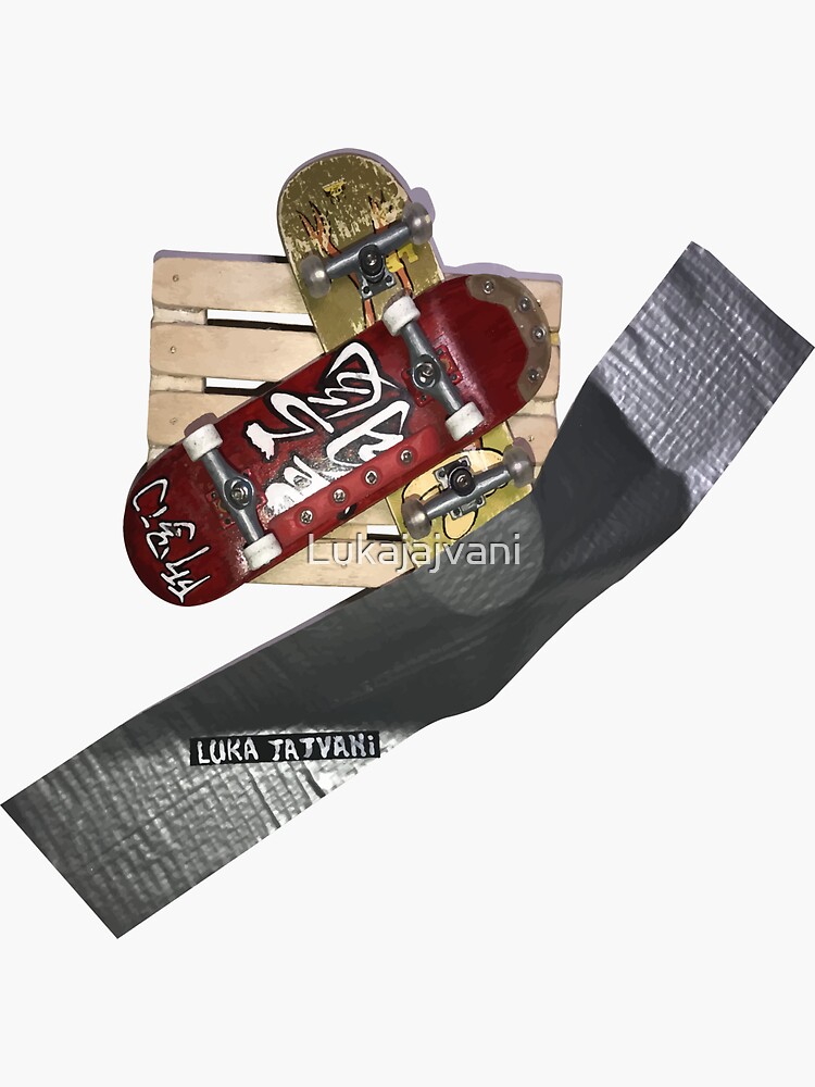 "fingerboarding" Sticker for Sale by Lukajajvani | Redbubble