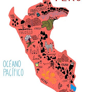 "Illustrated Map of Peru" Art Board Print for Sale by Carmen Burton ...
