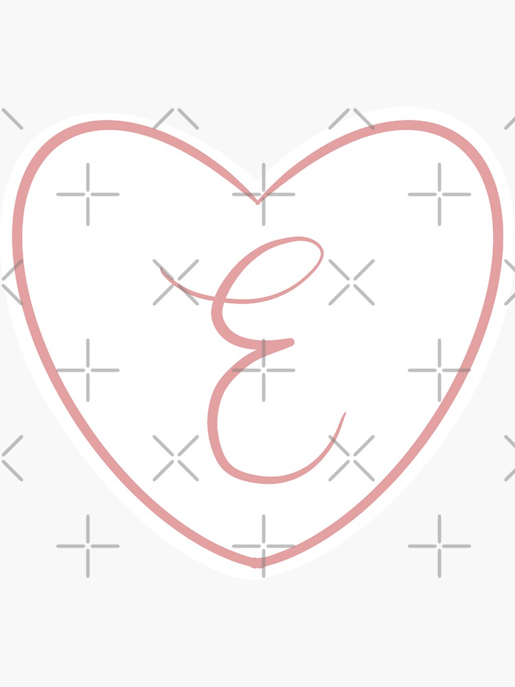 Pegatina «Monograma de la letra E del corazón de oro rosa» de ...
