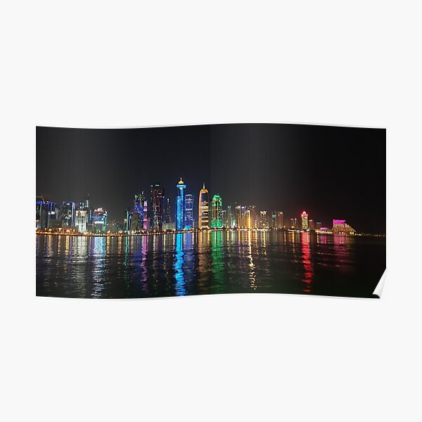 "Doha Skyline" Poster by Xray1995 | Redbubble