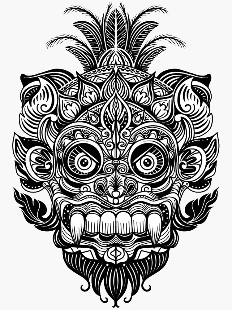 "Barong Bali Art" Sticker for Sale by ANAKANA | Redbubble