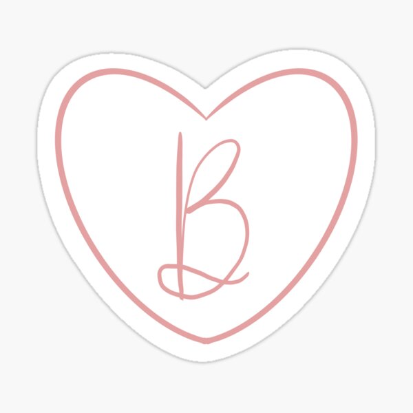 "Rose Gold Heart Letter B Monogram" Sticker for Sale by cmatsukawa ...