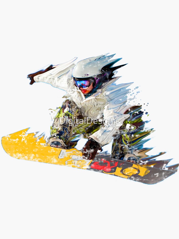 "Retro Snowboarder Splash Art" Sticker for Sale by DigitalDesigns ...