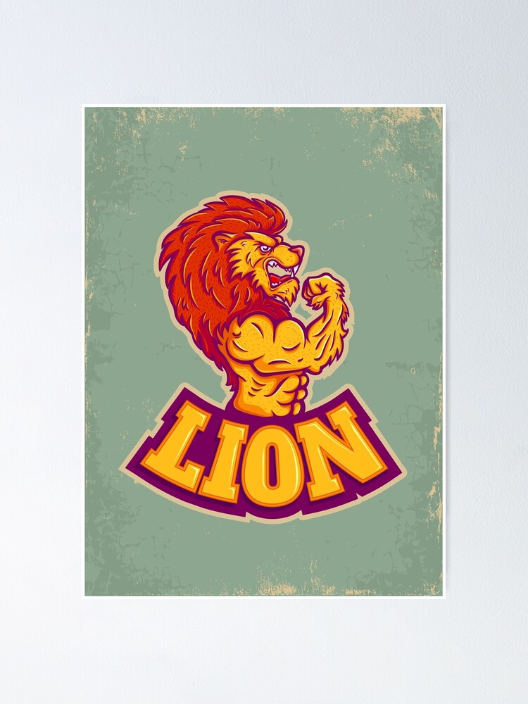"Lion bodybuilder" Poster by SIR13 | Redbubble