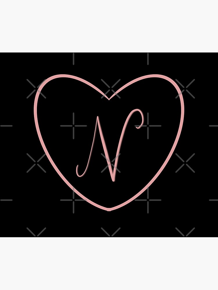 Lámina fotográfica «Monograma de la letra N del corazón de oro rosa» de ...