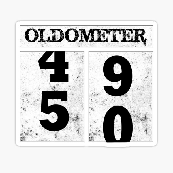 "Oldometer Odometer Funny 50th Birthday Gift 50 yrs" Sticker for Sale ...