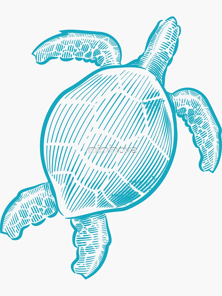 "Leatherback Turtle deep blue ocean" Sticker for Sale by miminova ...