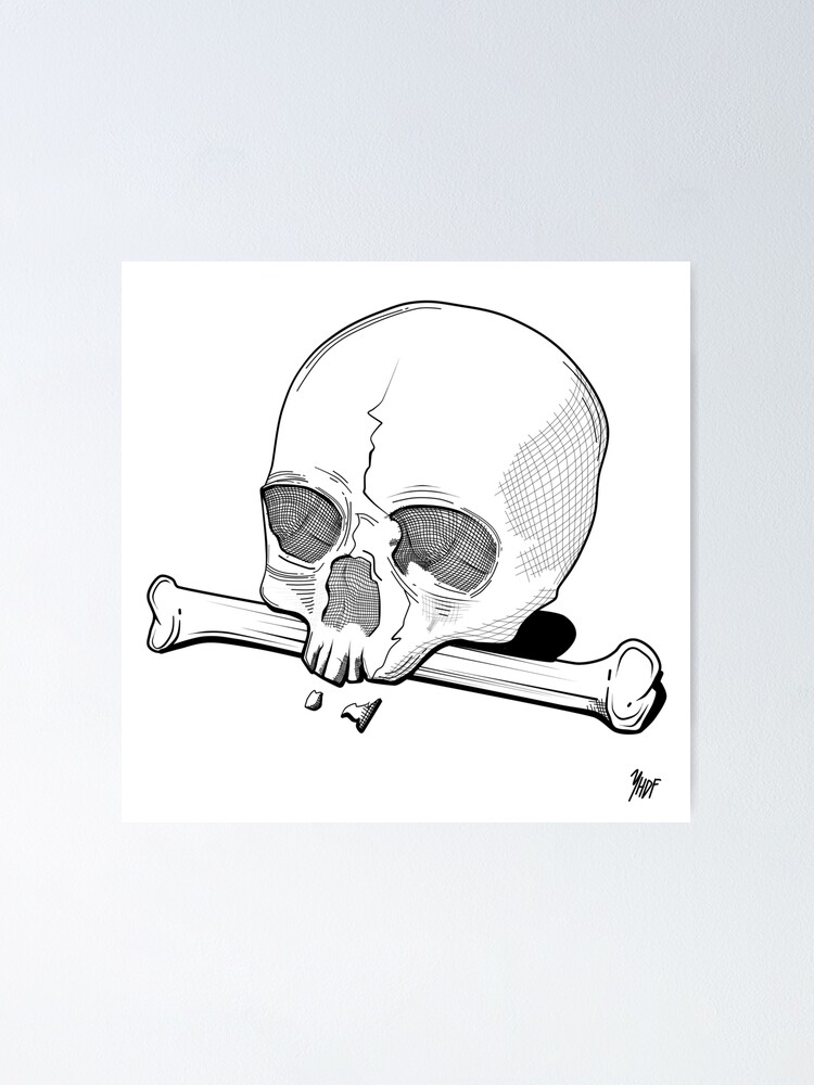 "Cross hatching skull 2" Poster for Sale by Yhdf | Redbubble