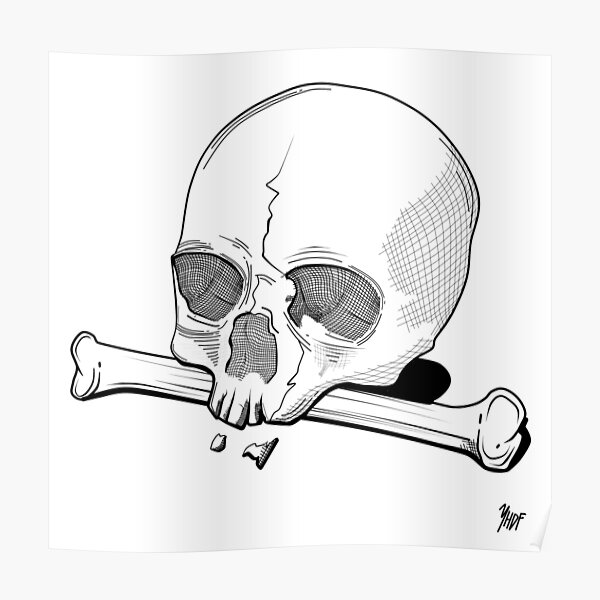 "Cross hatching skull 2" Poster for Sale by Yhdf | Redbubble