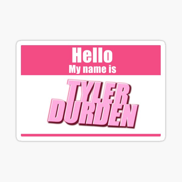 "Tyler Durden Name Tag" Sticker for Sale by babylinda4 | Redbubble