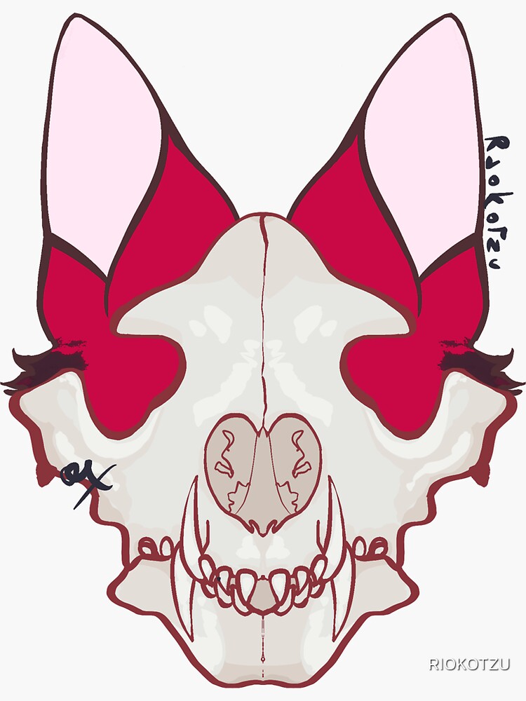 "Maned wolf fox skull monster, Fox-Off" Sticker for Sale by RIOKOTZU ...