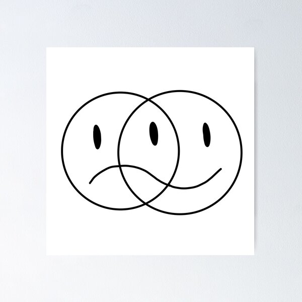 "Smiley Sad Face" Poster for Sale by lovelymoji | Redbubble