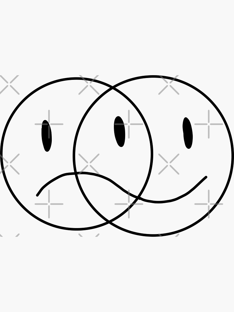 "Smiley Sad Face" Sticker for Sale by lovelymoji | Redbubble