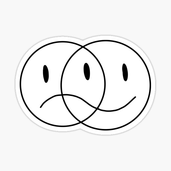 "Smiley Sad Face" Sticker for Sale by lovelymoji | Redbubble