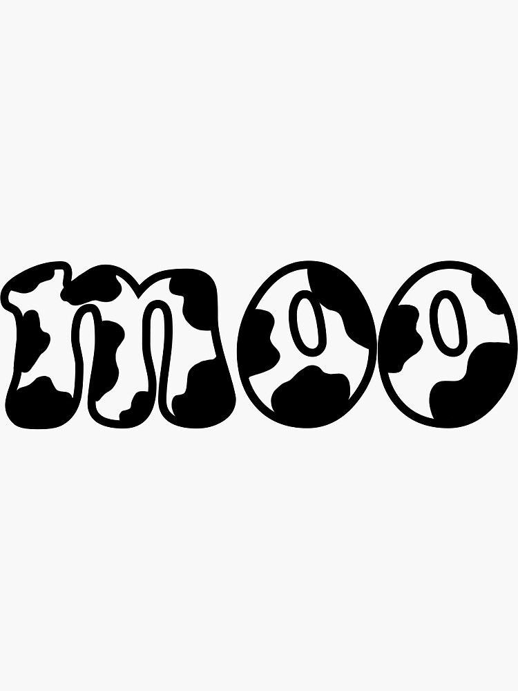 "moo cow print" Sticker by reyachand | Redbubble