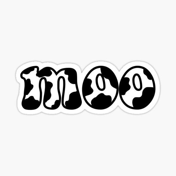 "moo cow print" Sticker by reyachand | Redbubble