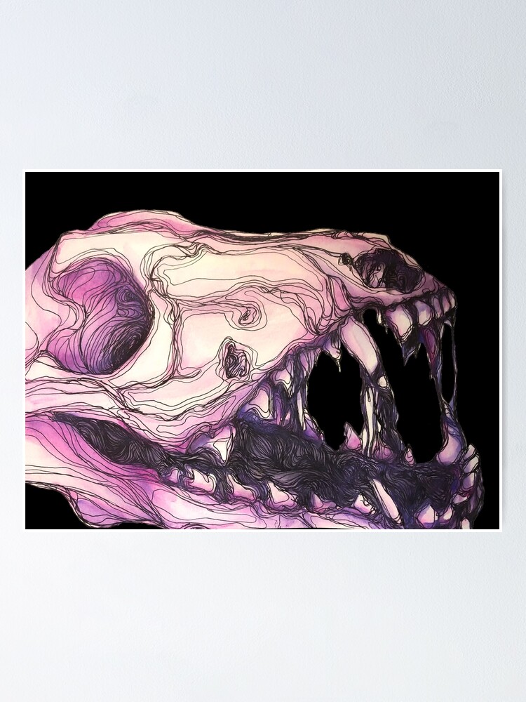 "Cotton Candy Fox Skull (Black)" Poster by mceverett713 | Redbubble