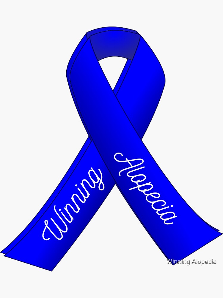"Winning Alopecia Blue Ribbon for Alopecia Awareness Month" Sticker by ...