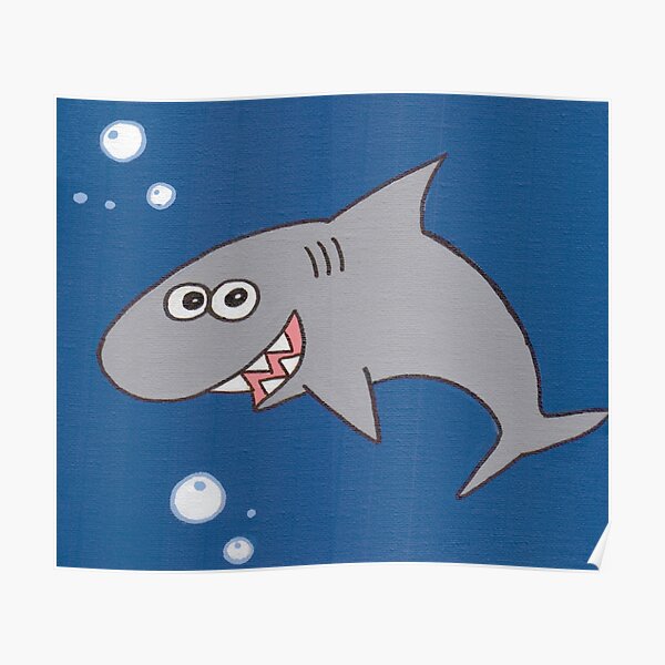 "Snappy Shark on Canvas" Poster by tonyTomatoArt | Redbubble