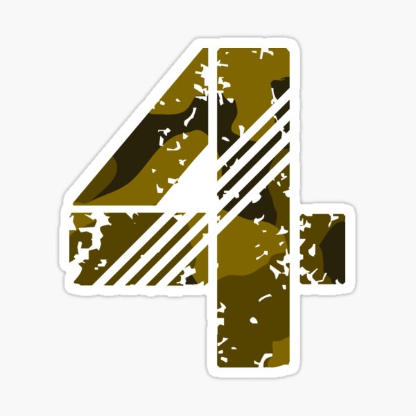 "Number 4" Sticker by -Gustavo | Redbubble
