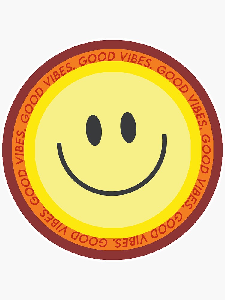 "Good Vibes Smiley Face" Sticker for Sale by wolvesarehome | Redbubble