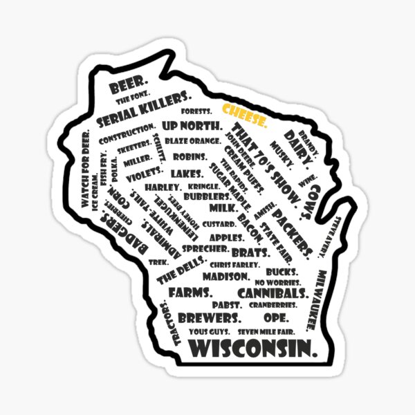 "Wisconsin " Sticker by Wherearewe | Redbubble