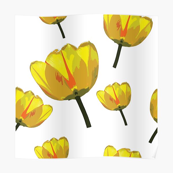 "Yellow Tulip Flower" Poster for Sale by blacklittlemoon | Redbubble