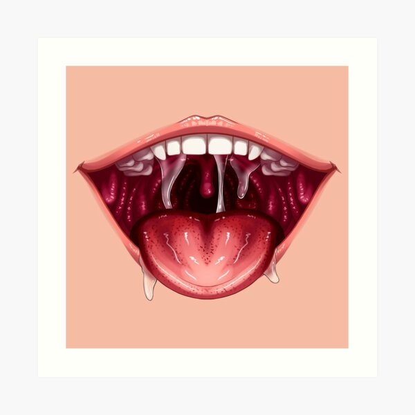 "Thirsty Open Mouth Abstract Hungry Vore Maw" Art Print by ...