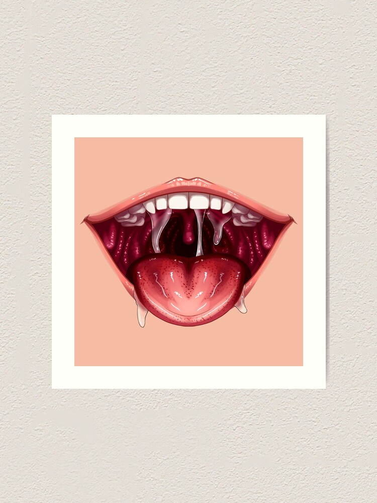 "Thirsty Open Mouth Abstract Hungry Vore Maw" Art Print by ...