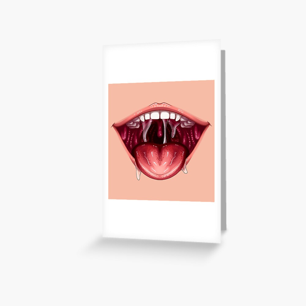 "Thirsty Open Mouth Abstract Hungry Vore Maw" Greeting Card for Sale by ...