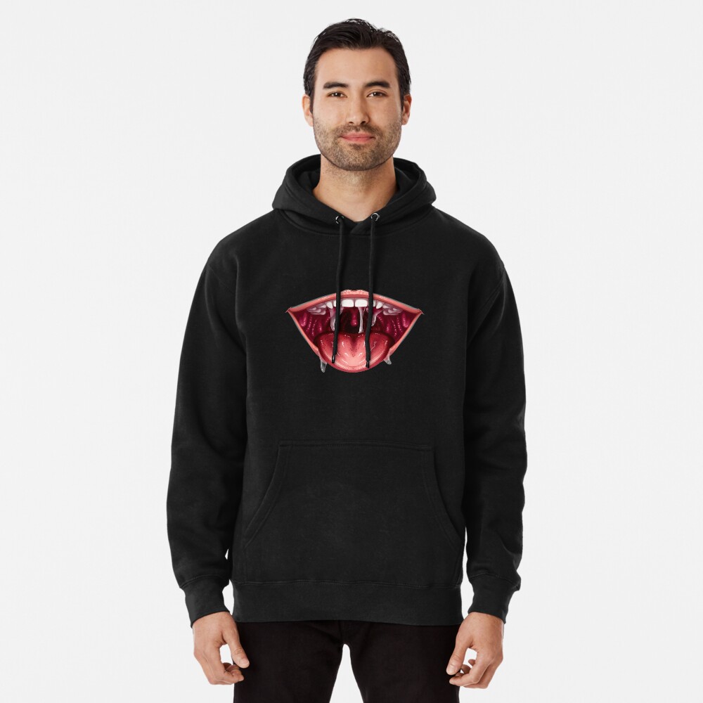"Thirsty Open Mouth Abstract Hungry Vore Maw" Pullover Hoodie by ...