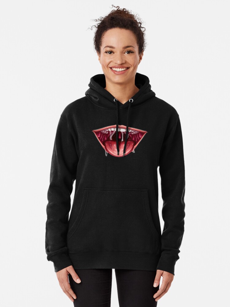 "Thirsty Open Mouth Abstract Hungry Vore Maw" Pullover Hoodie by ...