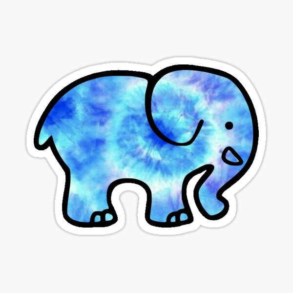 "Blue tie-dye Elephant" Sticker for Sale by StickersBySoph1 | Redbubble
