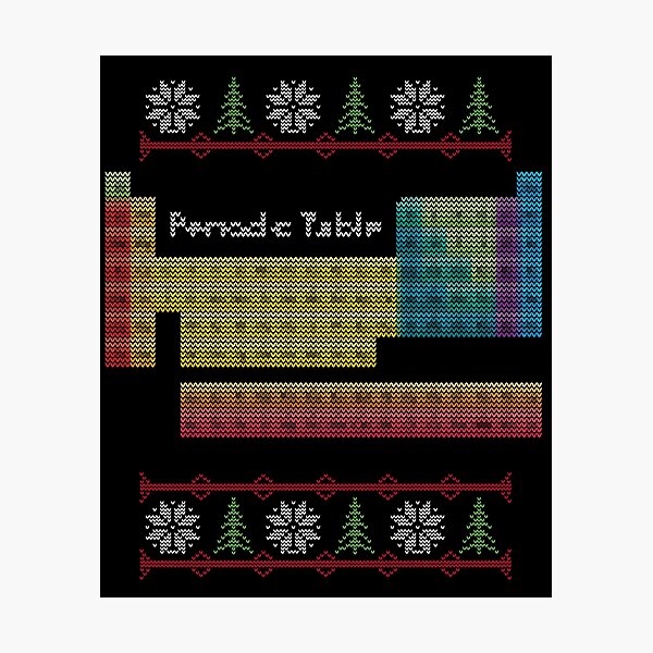 "Science Periodic Table Ugly Sweater Christmas" Photographic Print for ...