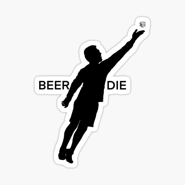 "Beer Die Shot Silhouette" Sticker for Sale by Dice-Up | Redbubble