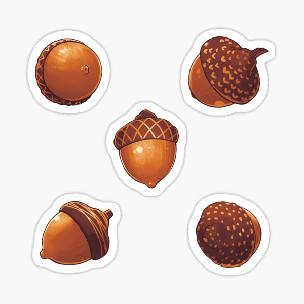 "Cute Autumn Acorns" Sticker for Sale by arterialmotive | Redbubble