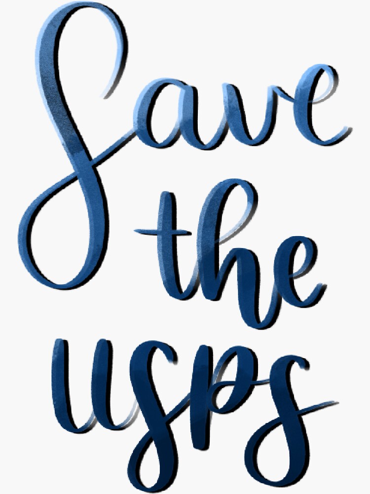"Save the USPS Calligraphy" Sticker by moonlitnight | Redbubble