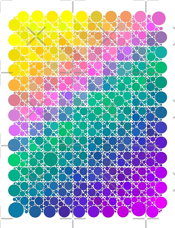 "Rainbow Bubble Grid Polka Dot Pattern " by patternsoup | Redbubble