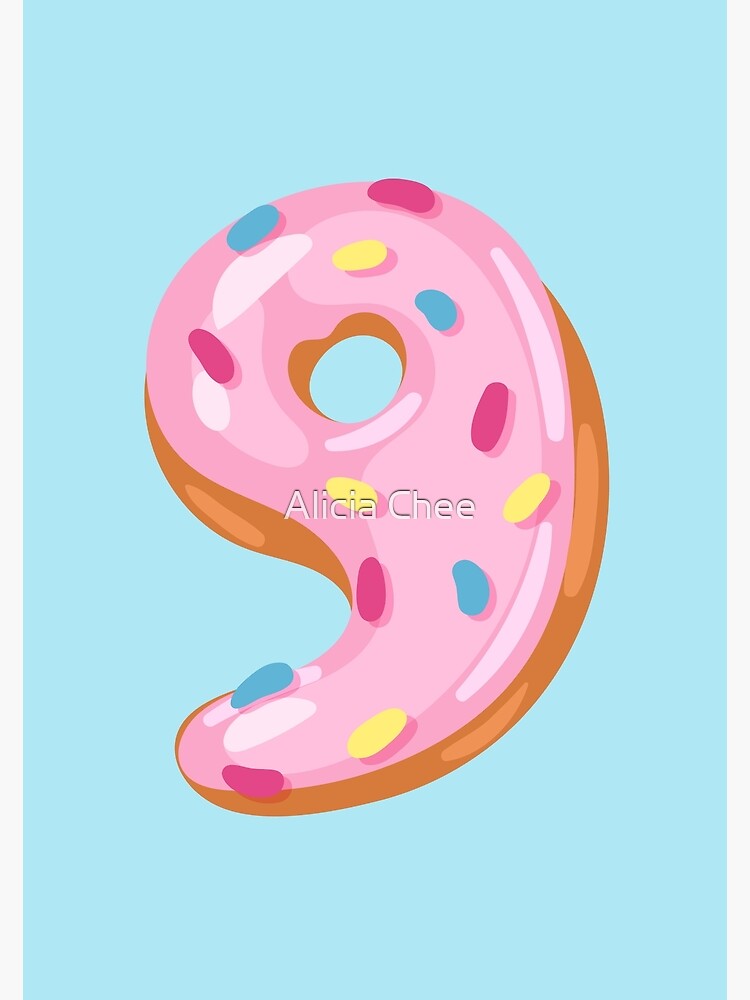 "Colorful Sprinkles Pink Donut - Number Nine" Poster for Sale by Alicia ...