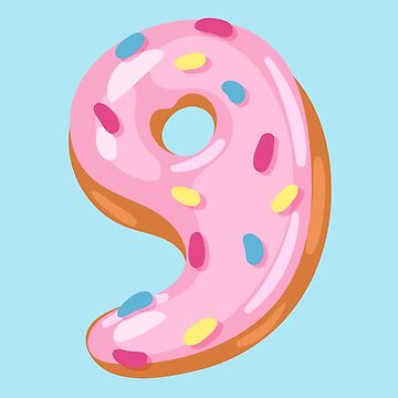 "Colorful Sprinkles Pink Donut - Number Nine" Poster for Sale by Alicia ...
