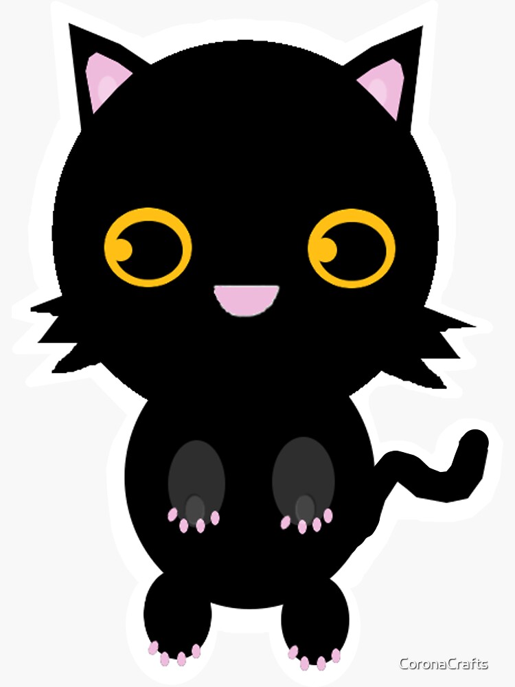 "Smol Black Cat" Sticker for Sale by CoronaCrafts | Redbubble