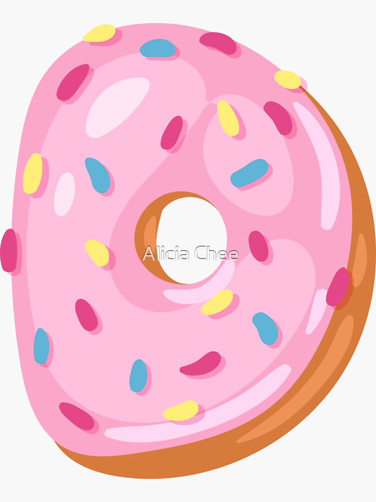 "Colorful Sprinkles Pink Donut - Letter D" Sticker for Sale by Alicia C ...