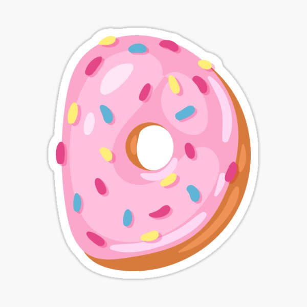 "Colorful Sprinkles Pink Donut - Letter D" Sticker for Sale by Alicia C ...